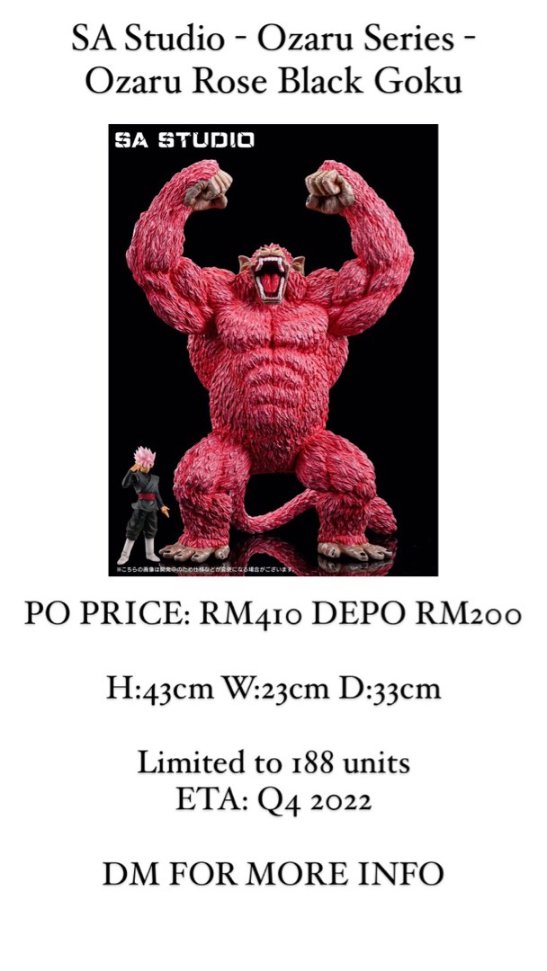 SA Studio - Ozaru Series - Ozaru Rose Black Goku, Hobbies & Toys, Toys & Games on Carousell