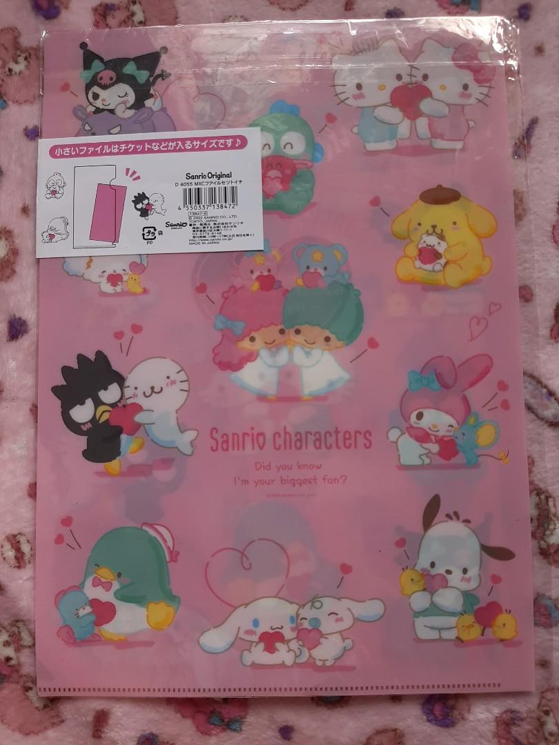 Sanrio Characters Hearts Clear File Folder Set, Hobbies & Toys ...