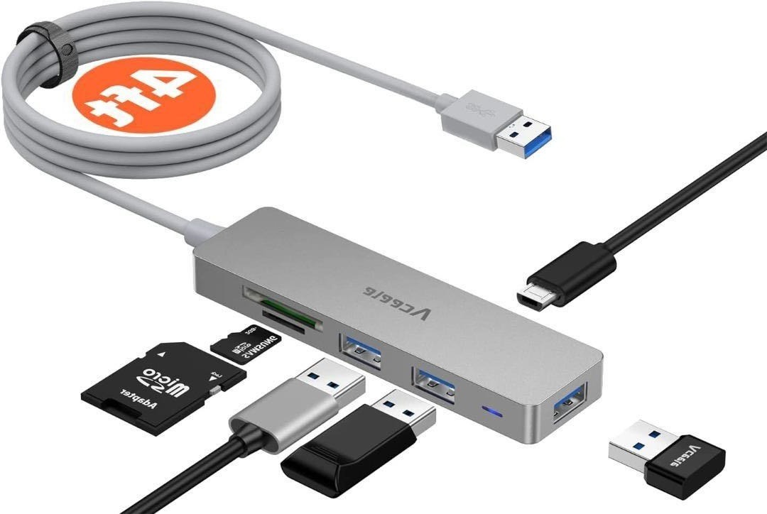 SJ002 6 in 1 USB 3.0 Hub with 1.2M Extended Cable, Micro USB Power ...