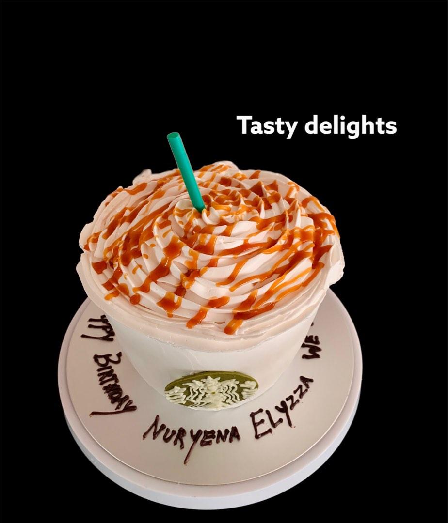 Starbucks cake,Starbucks cup cake,butterscotch cake,caramel cake ...