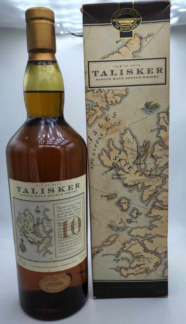 Talisker 10YO - Map label (1L), 嘢食 & 嘢飲, 酒精飲料 - Carousell