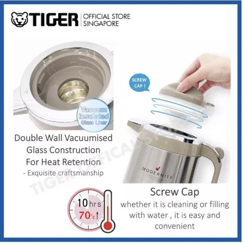 Tiger 1.3L Glass Liner Handy Jug - PRT S130 Stainless Brown - MADE IN ...