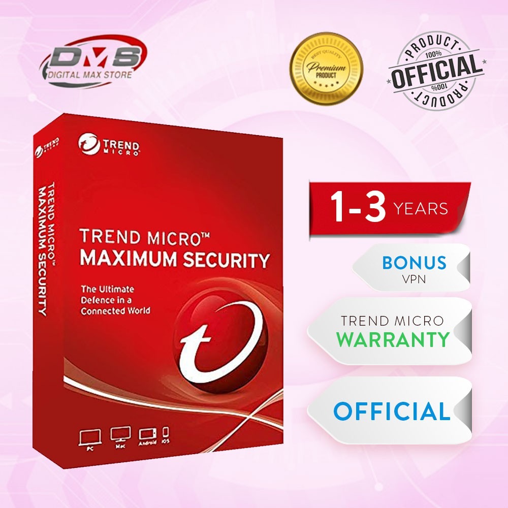 Trend Micro Maximum Security Antivirus 2022 Version | Genuine License, Computers & Tech, Office ...