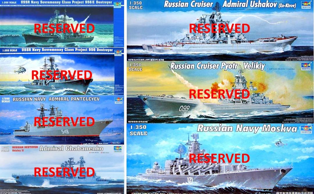 Trumpeter 1/350 Russian Destroyers Sovremenny-Class, Udaloy-Class ...