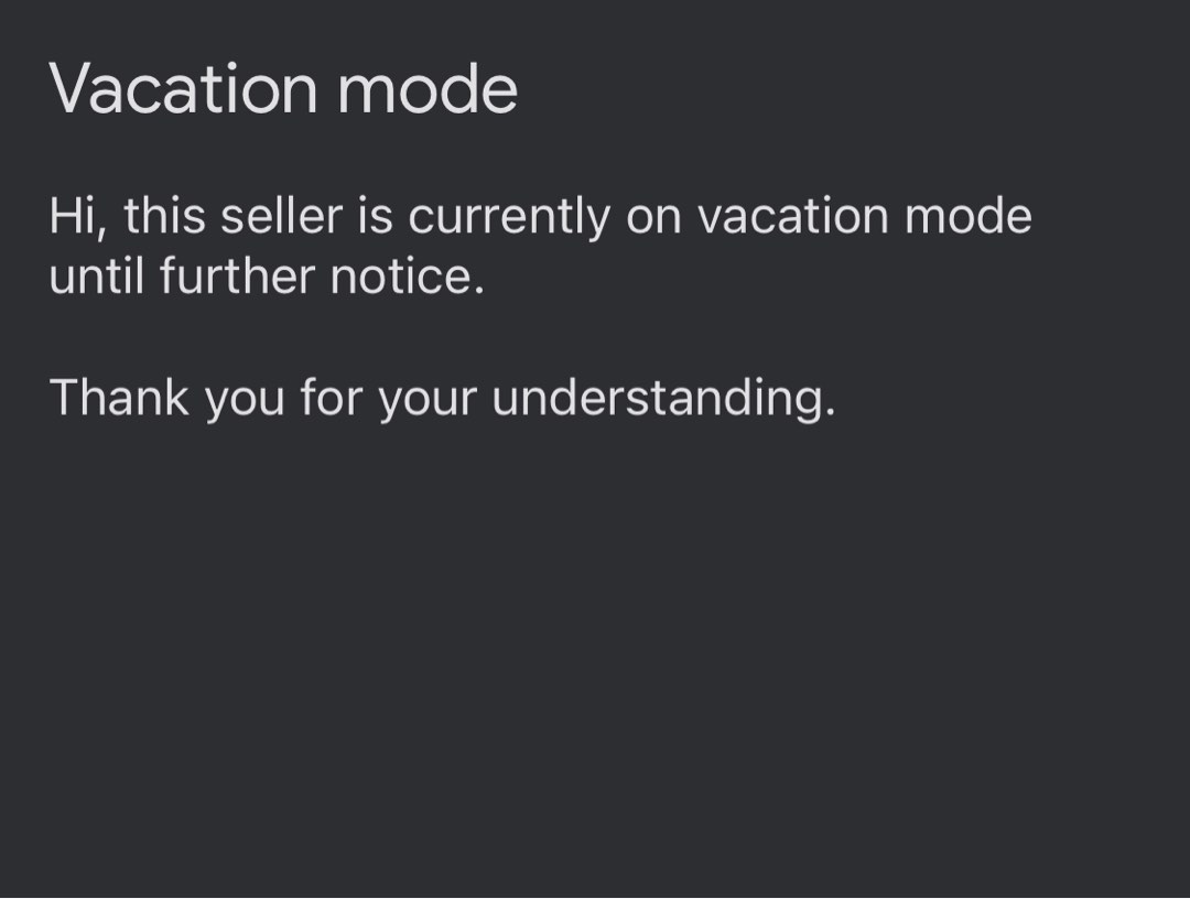 Vacation mode, Announcements on Carousell