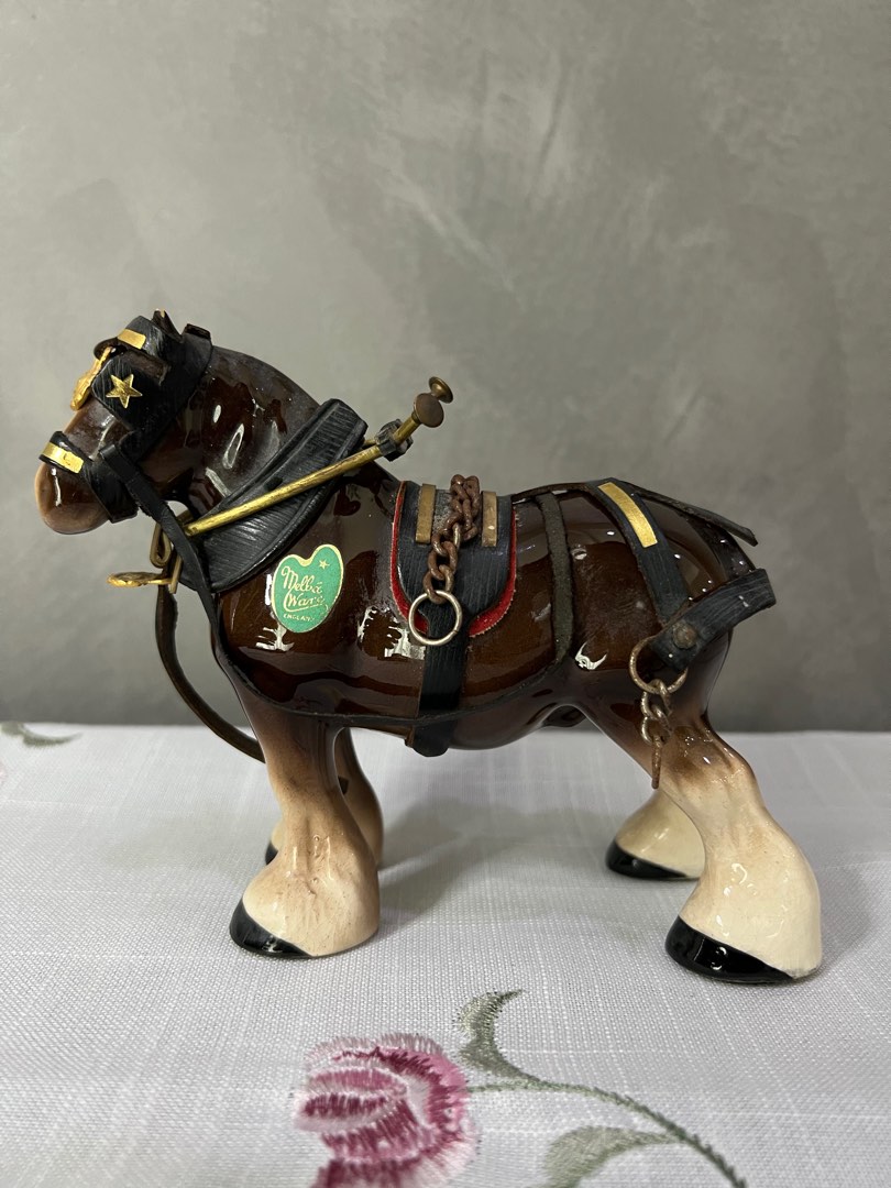 VINTAGE CERAMIC MELBA WARE SHIRE HORSE IN HARNESS FIGURINE , Made in ...