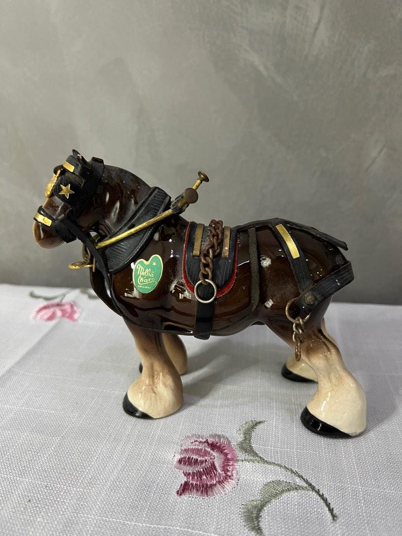 VINTAGE CERAMIC MELBA WARE SHIRE HORSE IN HARNESS FIGURINE , Made in ...