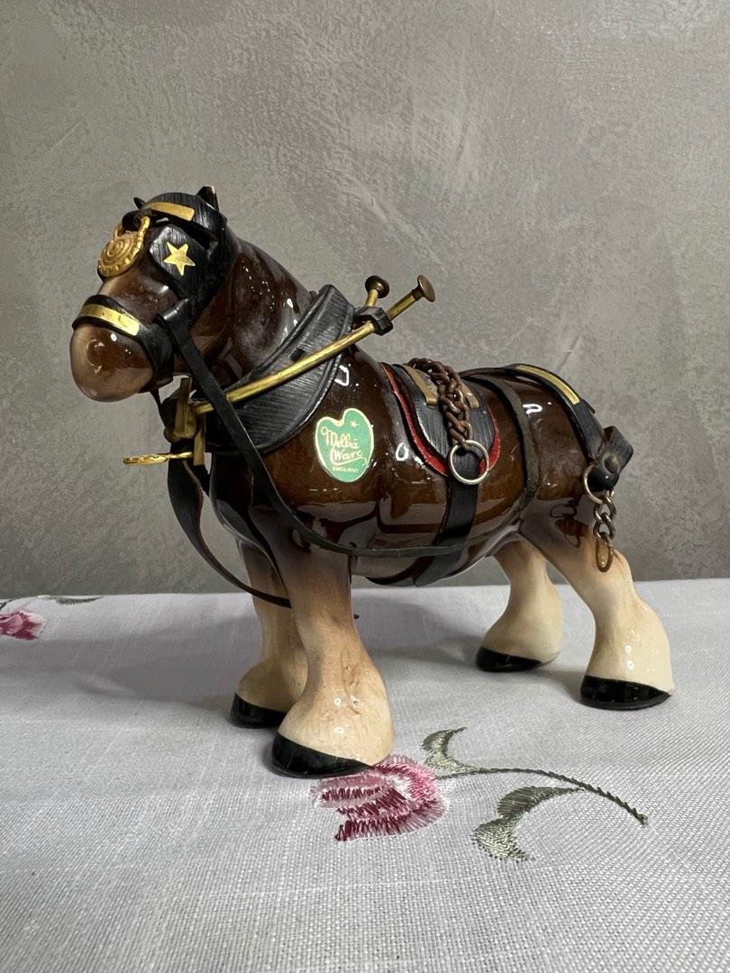 VINTAGE CERAMIC MELBA WARE SHIRE HORSE IN HARNESS FIGURINE , Made in ...