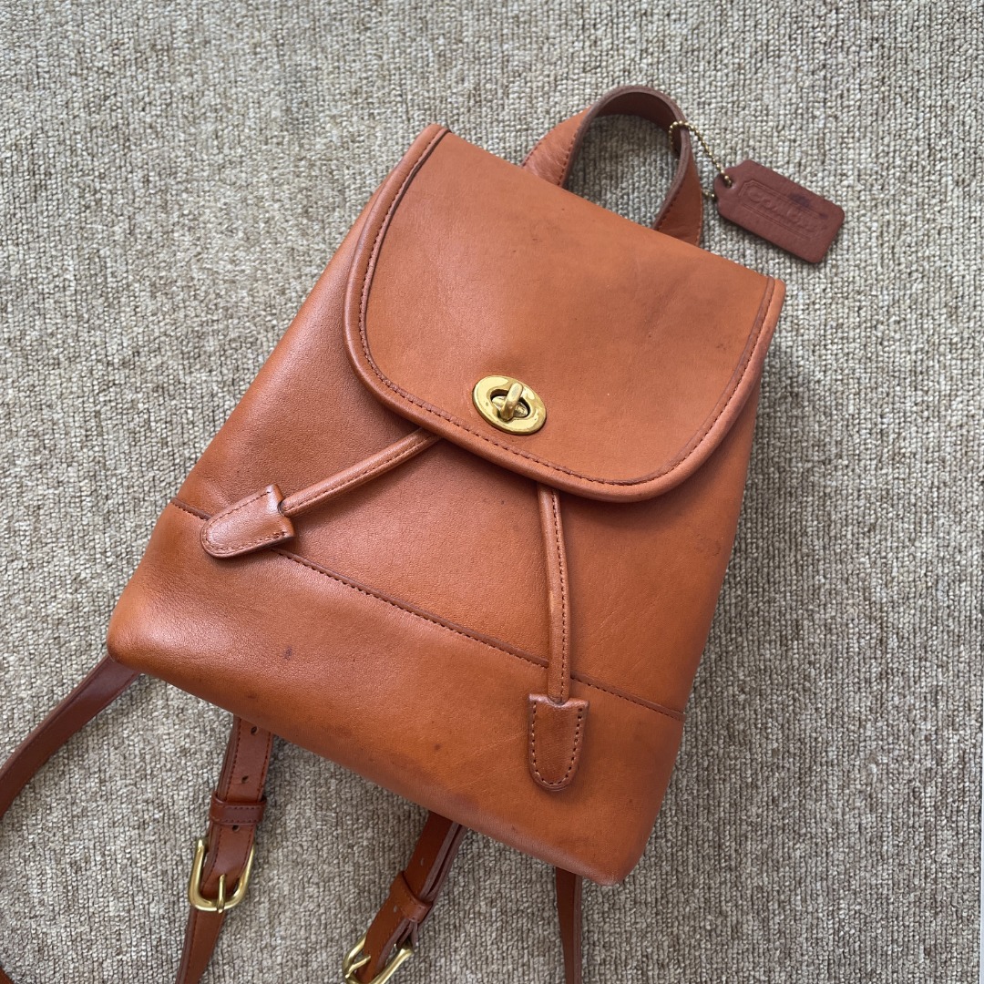 Vintage Coach British Tan Backpack, Vintage Coach Daypack 9960, Women's ...