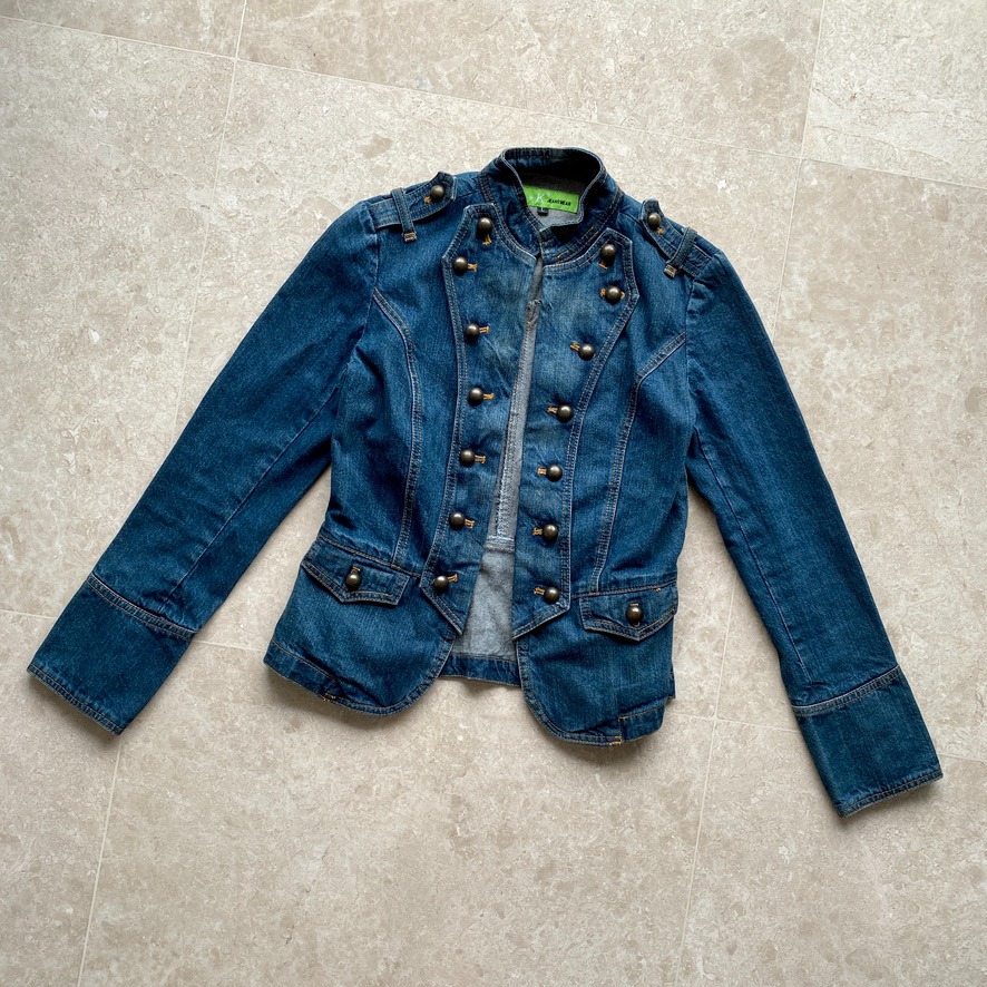 SALE - Vintage Style Double-breasted Brass Button Denim Jacket, Women's ...