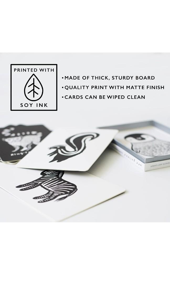 Wee Gallery Black and White Art Flash Cards for Babies, High Contrast ...