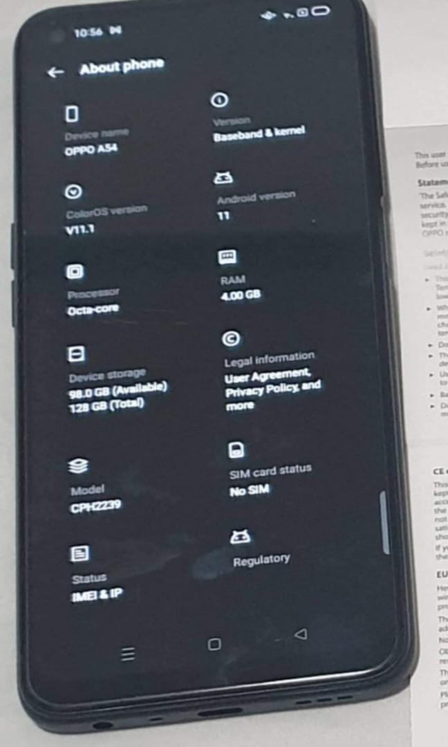 OPPO A54 WITH BOX MANUAL SIM EJECTOR, Mobile Phones & Gadgets, Mobile ...