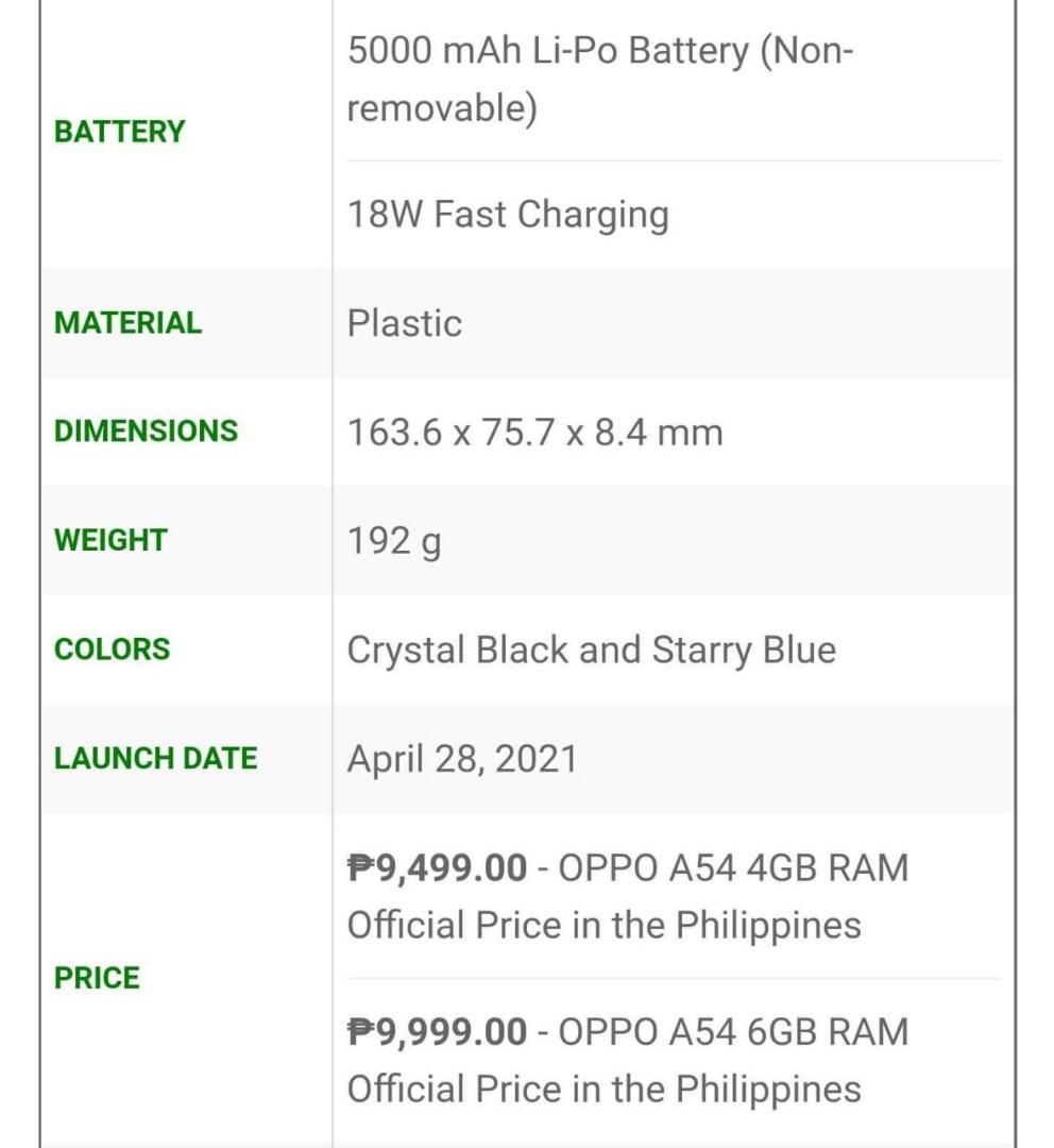 OPPO A54 WITH BOX MANUAL SIM EJECTOR, Mobile Phones & Gadgets, Mobile ...