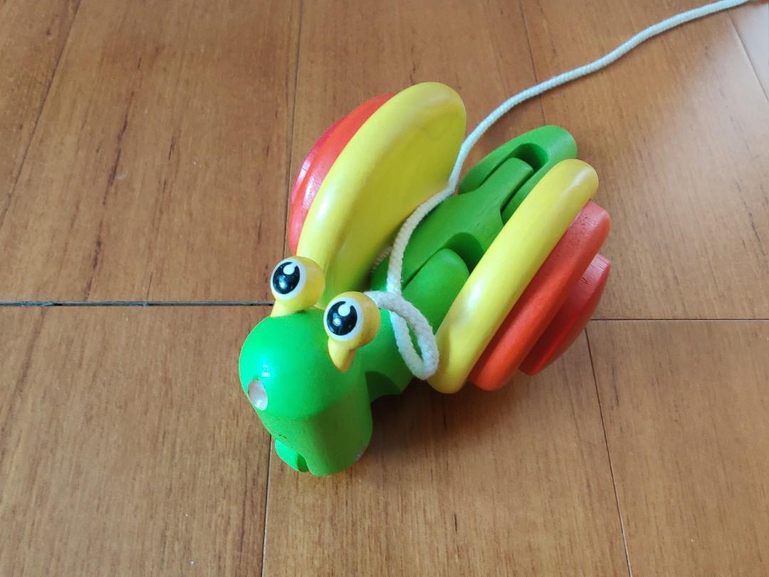 Wooden Pull Along Snail, Babies & Kids, Infant Playtime on Carousell