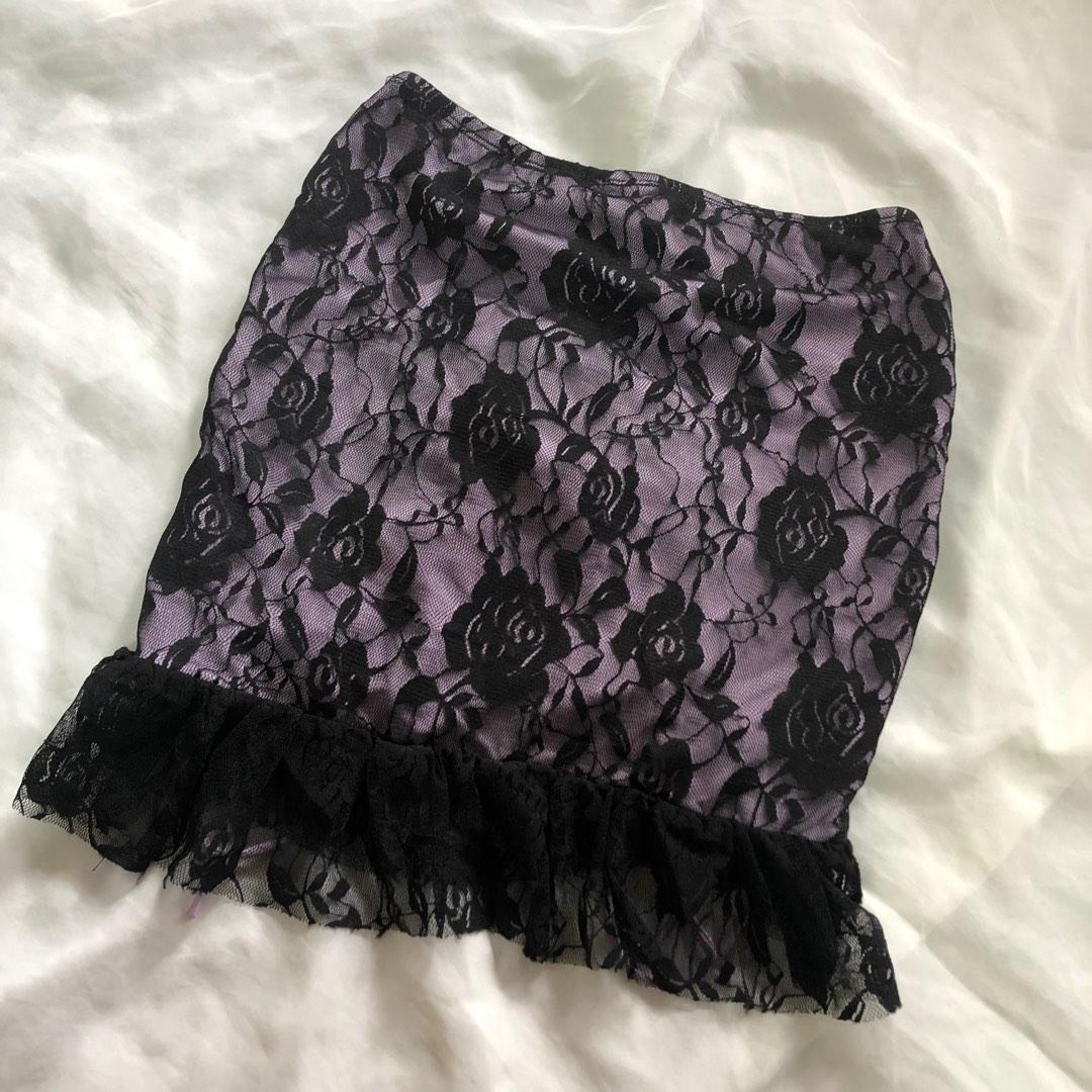 y2k goth coquette alt mini skirt, Women's Fashion, Bottoms, Skirts on ...