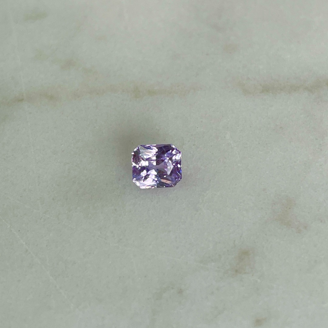 1.16 Carat Octagon Cut Light Violet Sapphire Gemstone with Certificate ...