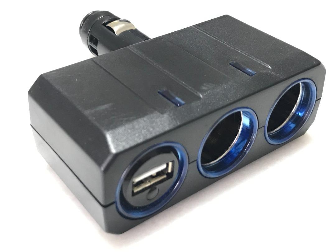12-24V Car Lighter Socket with 1 USB Charger Splitter Plug Adapter, Car ...