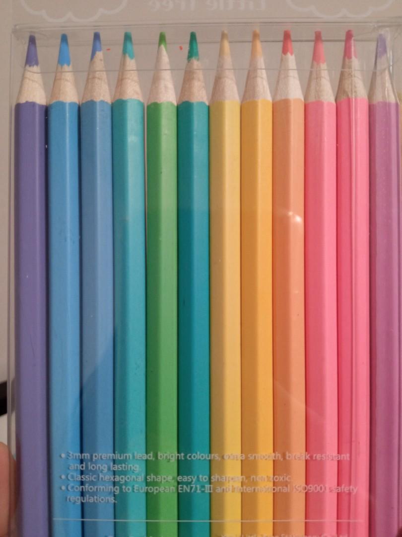 12 Dreamy Pastel color pencils, baby light colours, art and craft ...