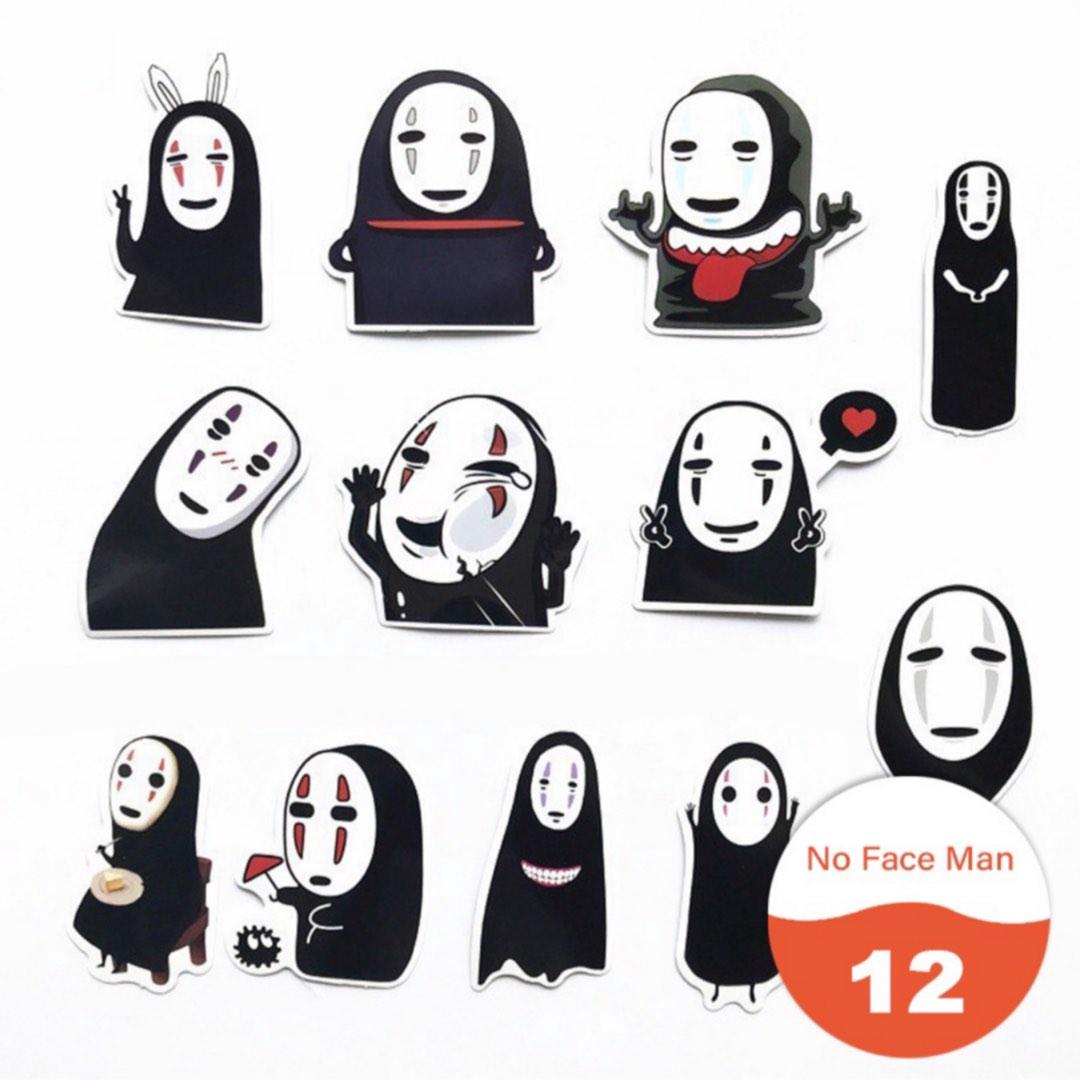 12pcs No Face Man Japanese Anime Waterproof Graffiti Decals Sticker ...