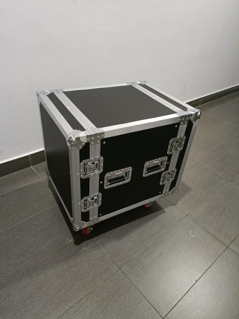 12U flight case console rack cabinet for AV amplifier flight 2 door ...