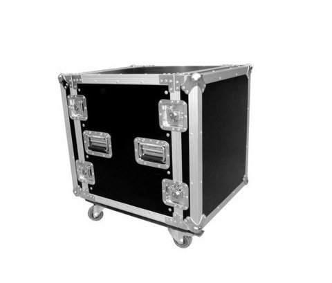 12U flight case console rack cabinet for AV amplifier flight 2 door ...