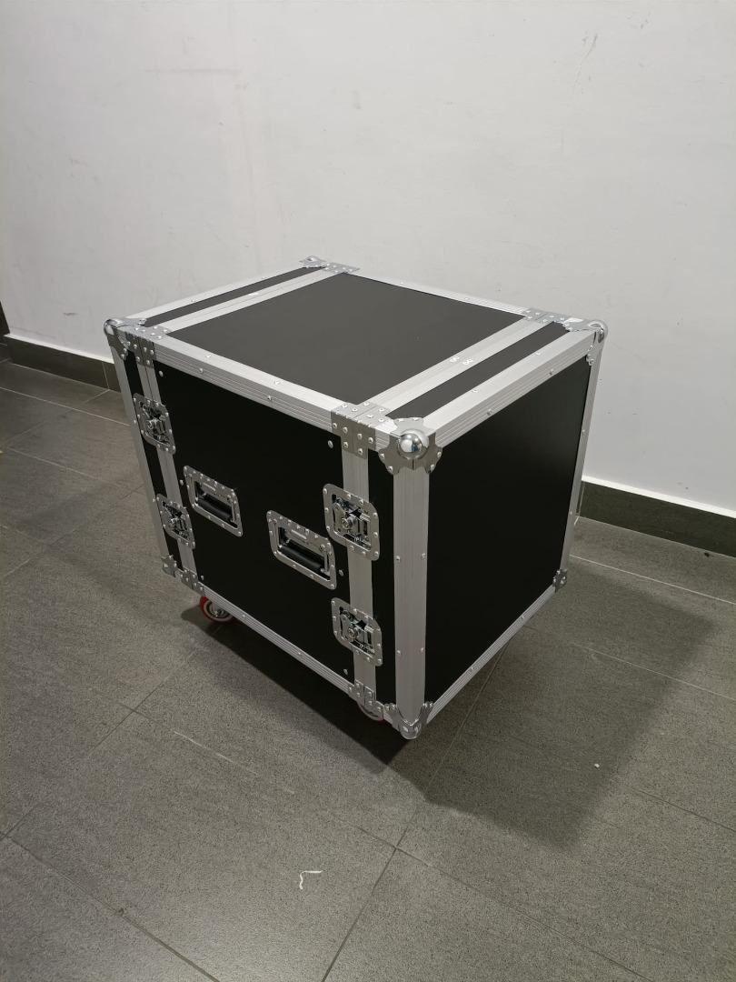 12U flight case console rack cabinet for AV amplifier flight 2 door ...