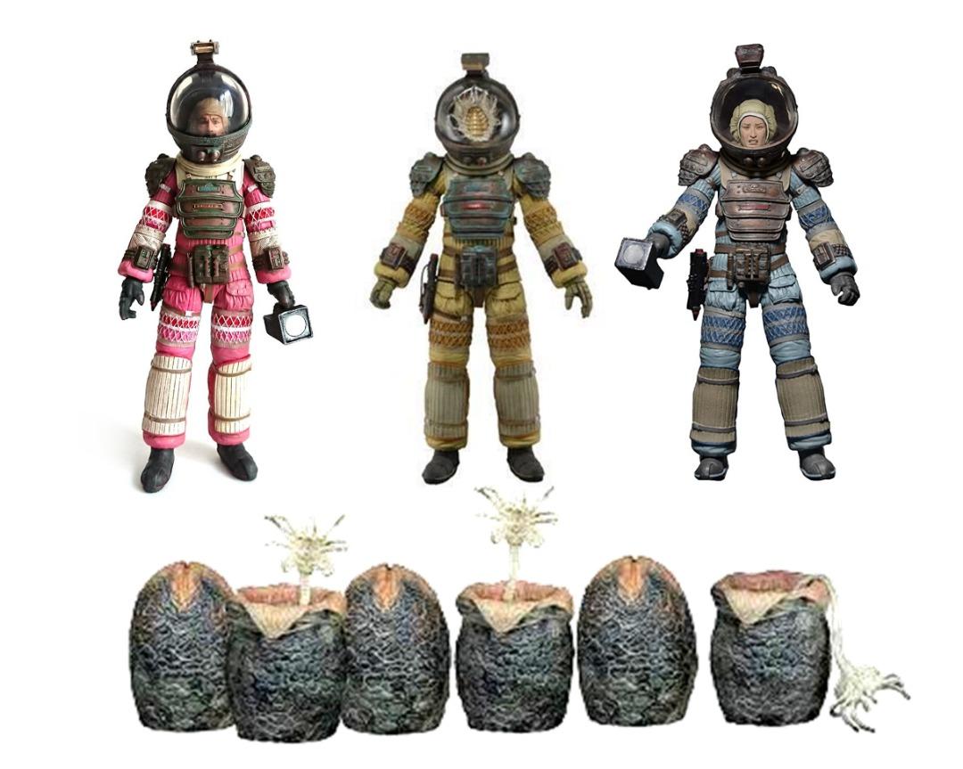 1 Lot NECA ALIEN 7" Scale DALLAS, KANE, LAMBERT with XENOMORPH EGGs ...