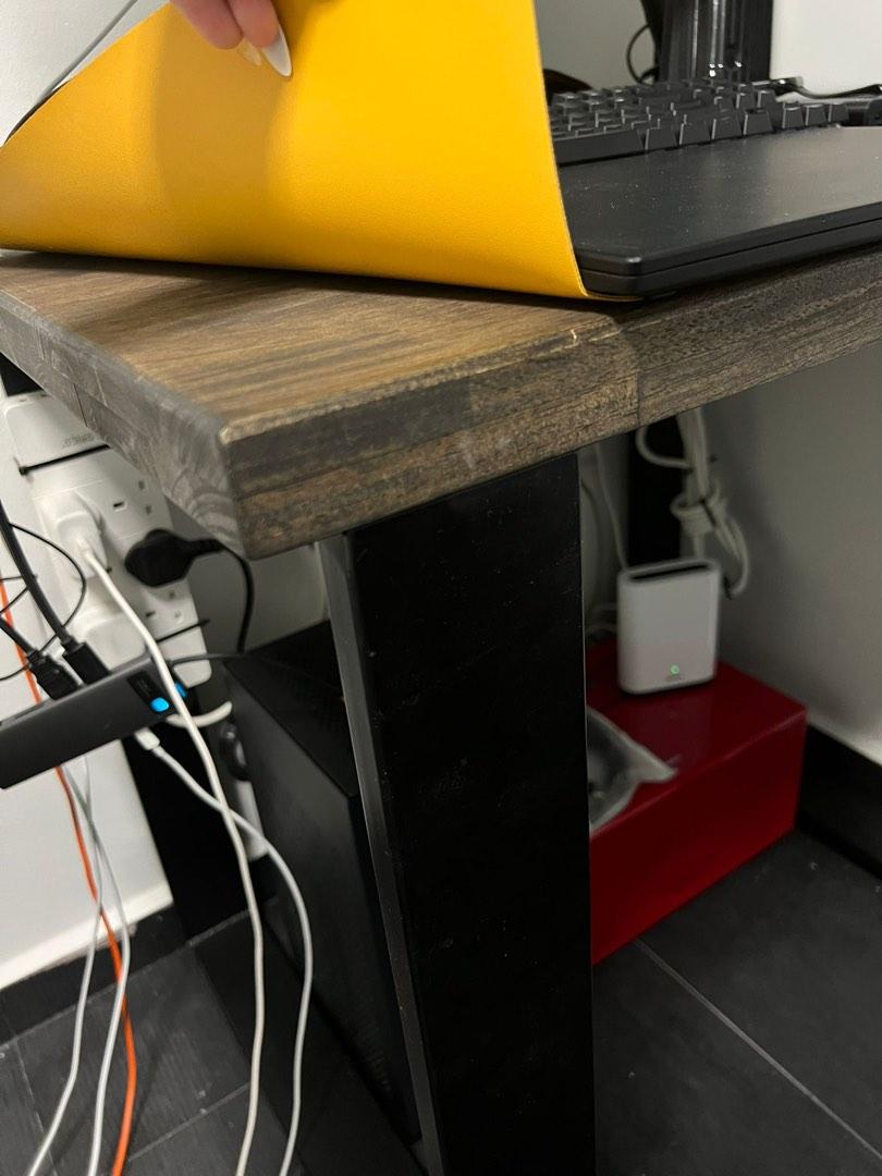 80cm coal coloured solid wood computer table mountable monitor 80cm ...