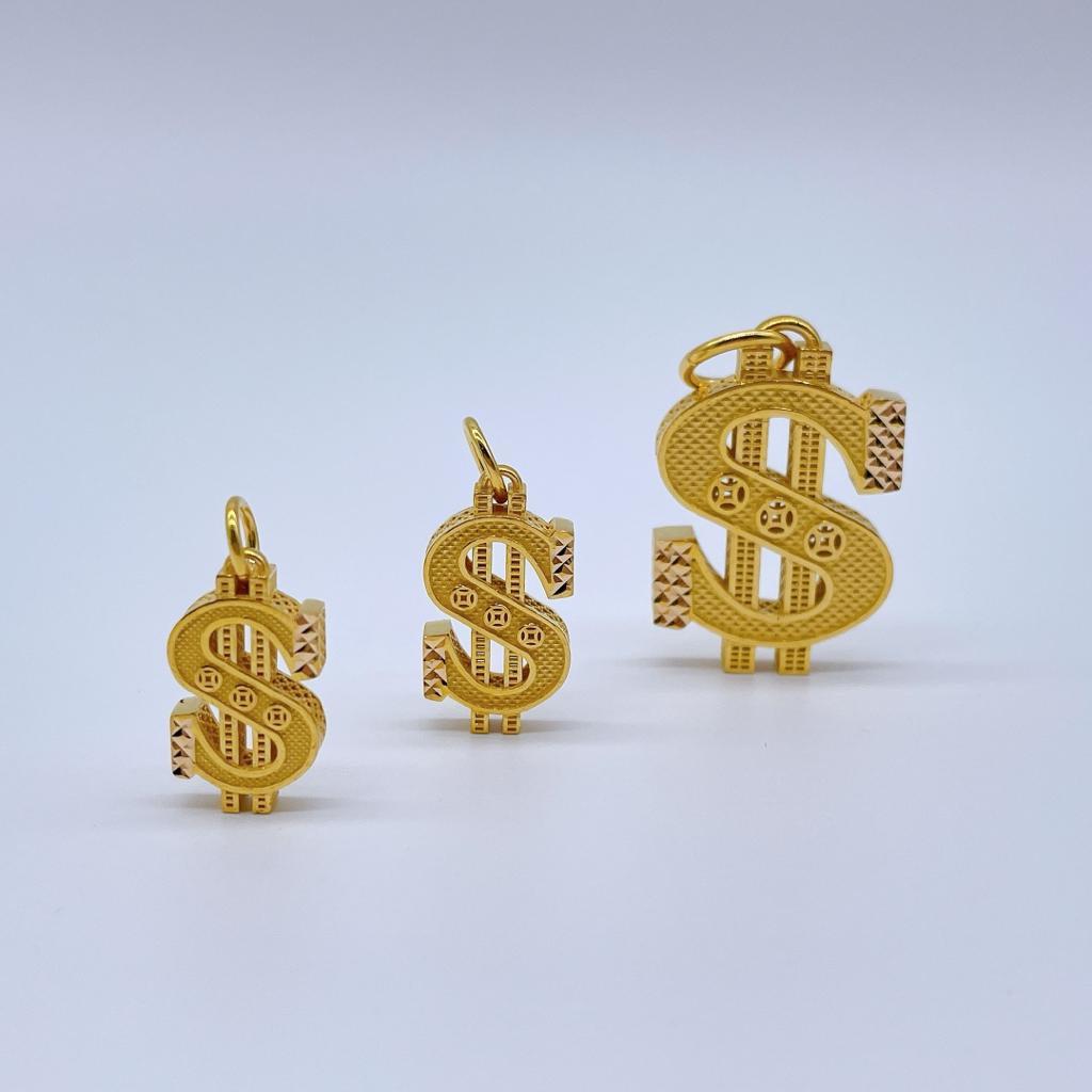 916 (22K) Gold 3D Dollar Sign Pendant, Women's Fashion, Jewelry ...