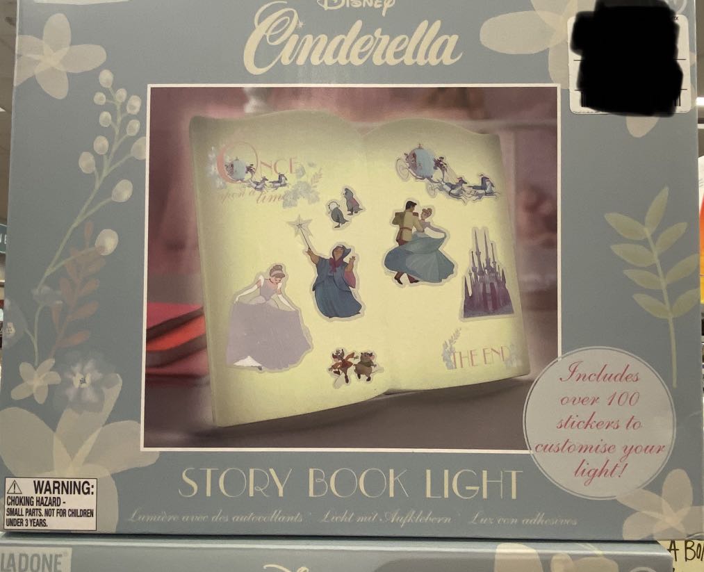 全新包郵迪士尼公主 灰姑娘 LED書型立體燈 連DIY貼紙 Disney Cinderella LED Story Book Light, 傢 ...