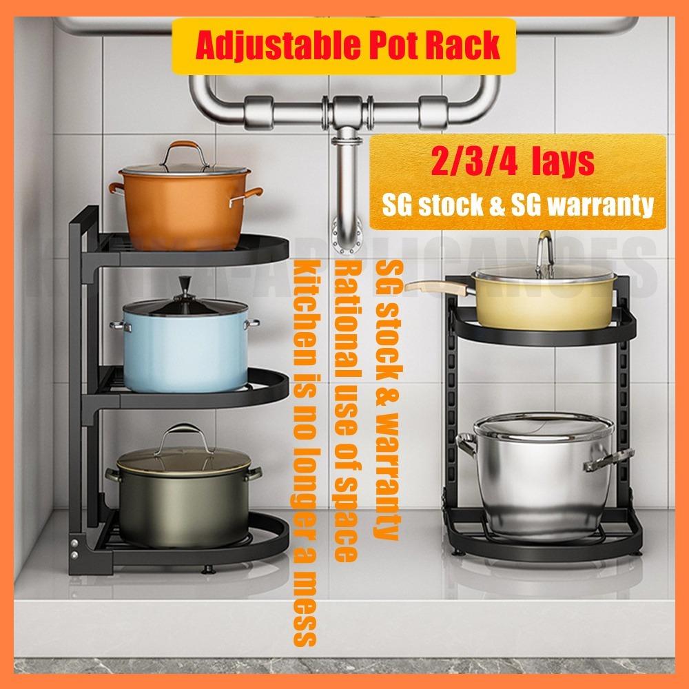 Adjustable Pot Rack Under kitchen Sink Pot Rack Stainless Steel Kitchen ...