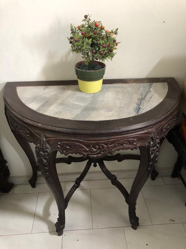 Antique Half Table, Furniture & Home Living, Furniture, Tables & Sets ...