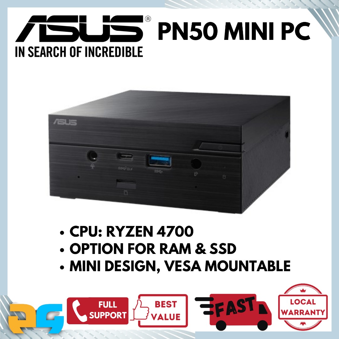 ASUS PN50 Mini PC Office Desktop Vega Mount, Computers & Tech, Desktops ...