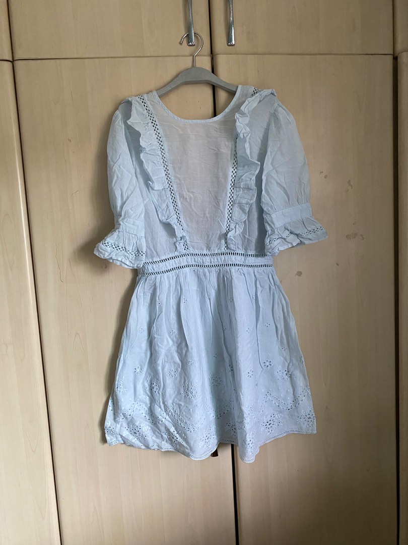 AUTH TOPSHOP BABY BLUE CUTE BACK MINI DRESS, Women's Fashion, Dresses ...