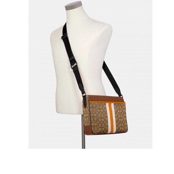 AUTHENTIC COACH Thompson Crossbody Mens Bag In Signature Jacquard With ...