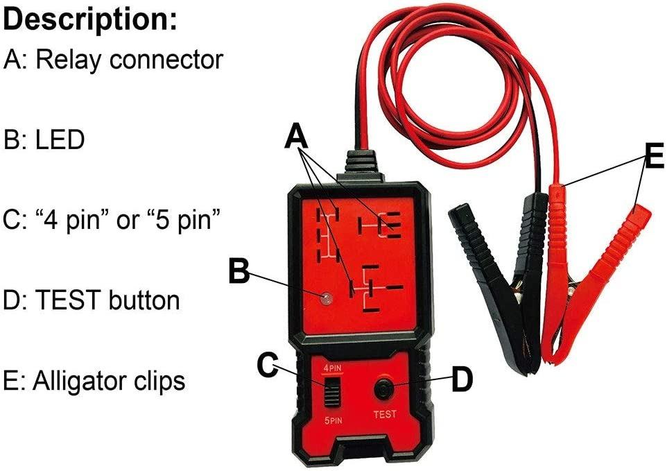 Automotive Relay Tester 12V Car Battery and Alternator Checker Tester ...