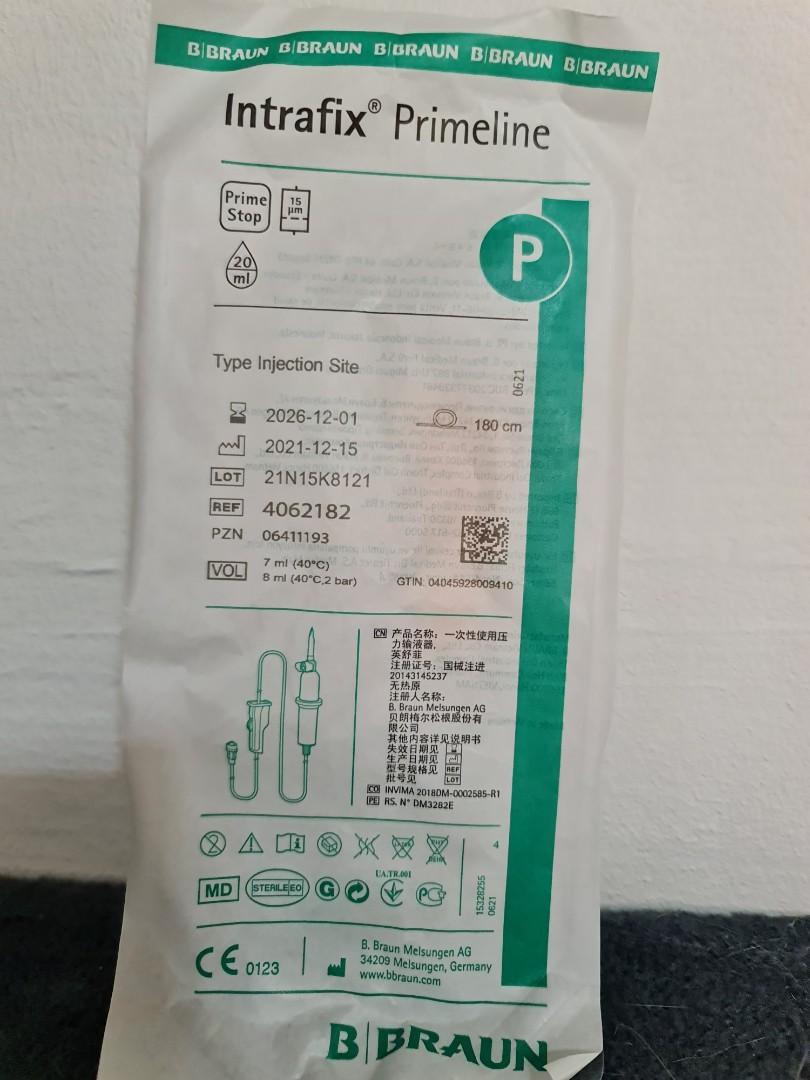BBraun Intrafix Primeline (drip line), Health & Nutrition, Medical ...