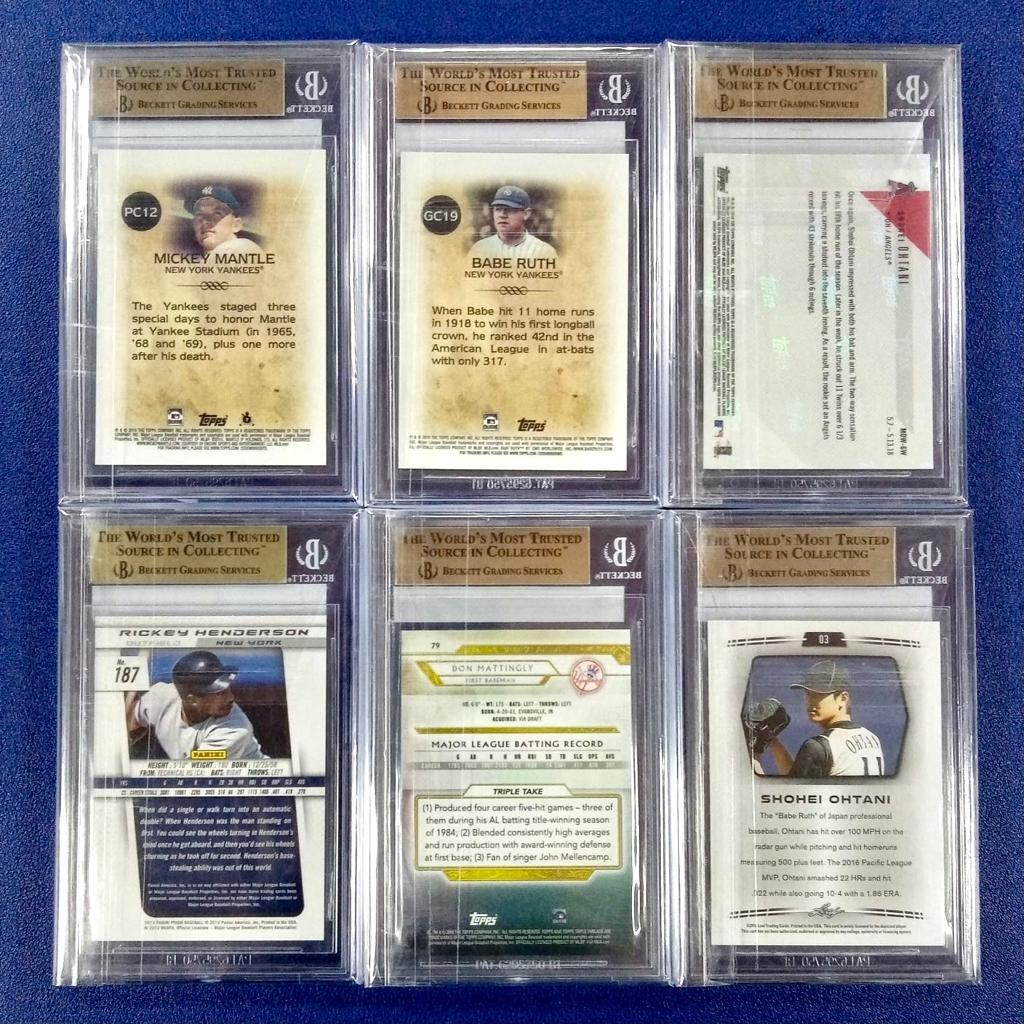 BGS 10 Mickey Mantle Babe Ruth Rickey Henderson Don Mattingly Shohei ...