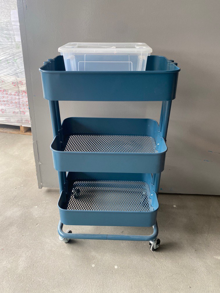 Blue Ikea Wheeled Storage, Furniture & Home Living, Furniture, Shelves ...