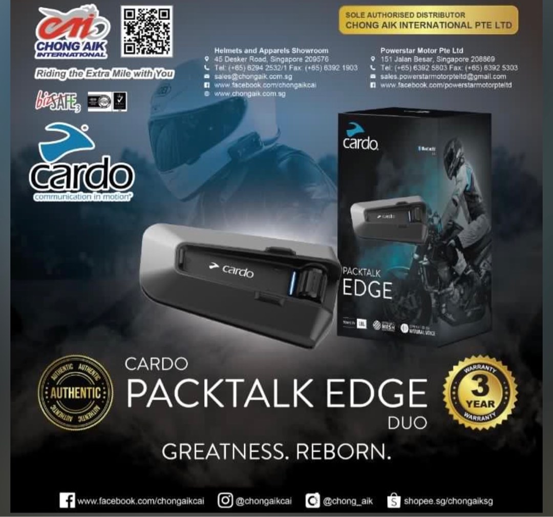 Cardo packtalk edge, Audio, Headphones & Headsets on Carousell