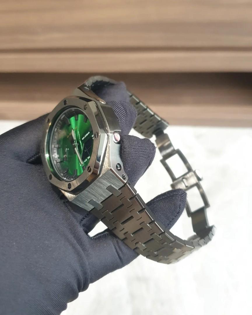 Casioak GA-2100 Aka Hulk in Titanium Grey Metal Bracelet, Men's Fashion ...