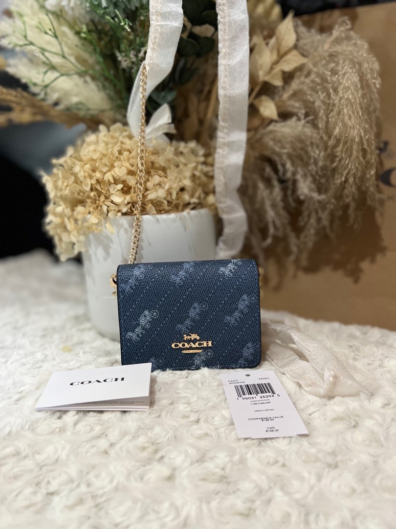 Coach Chain Card Holder, Luxury, Bags & Wallets on Carousell