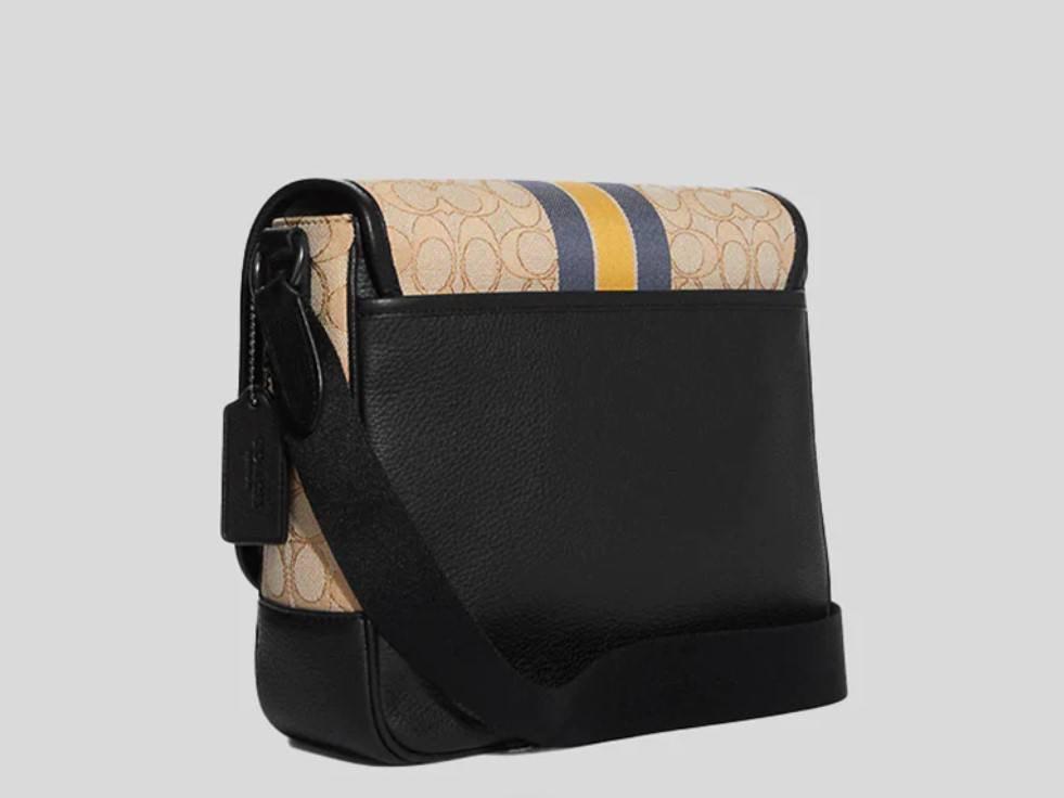 Coach Thompson Small Map Bag in Signature Jacquard with Varsity Stripe ...