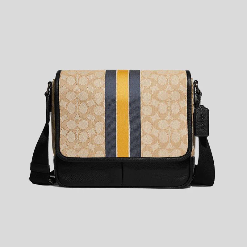 Coach Thompson Small Map Bag in Signature Jacquard with Varsity Stripe ...