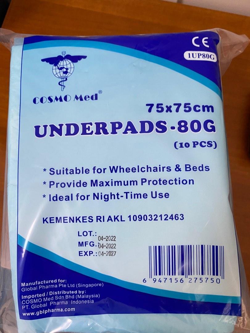 Cosmo med underpad 75cm x 75cm, Health & Nutrition, Assistive ...