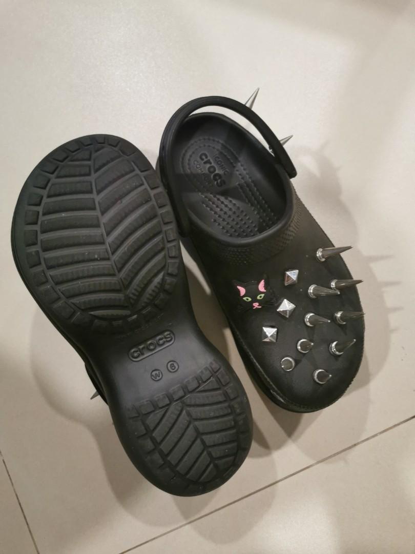 Crocs platform punk studs, Women's Fashion, Footwear, Sandals on Carousell