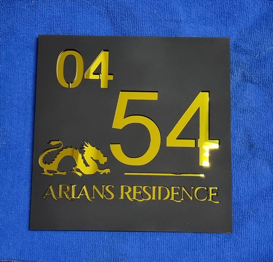 Customised Unit Number Plate, Furniture & Home Living, Home Decor, Wall ...