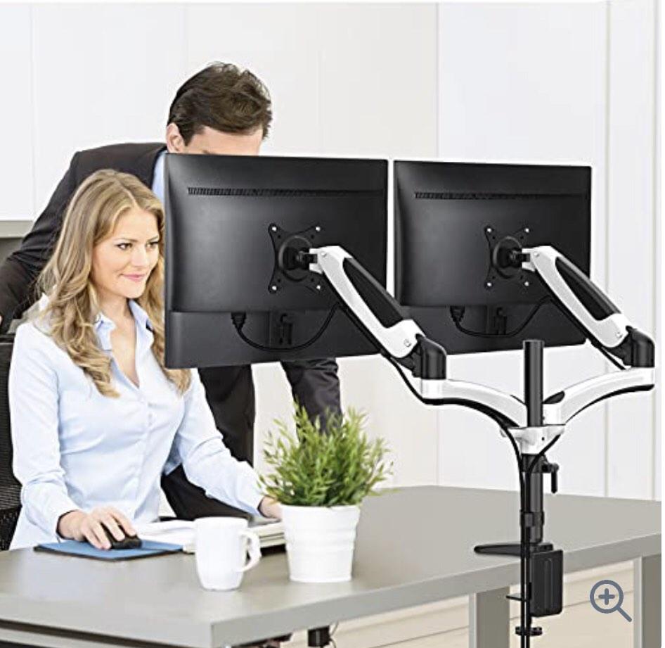 Dual monitor swivel stand with ONE 27” monitor, Computers & Tech, Parts ...