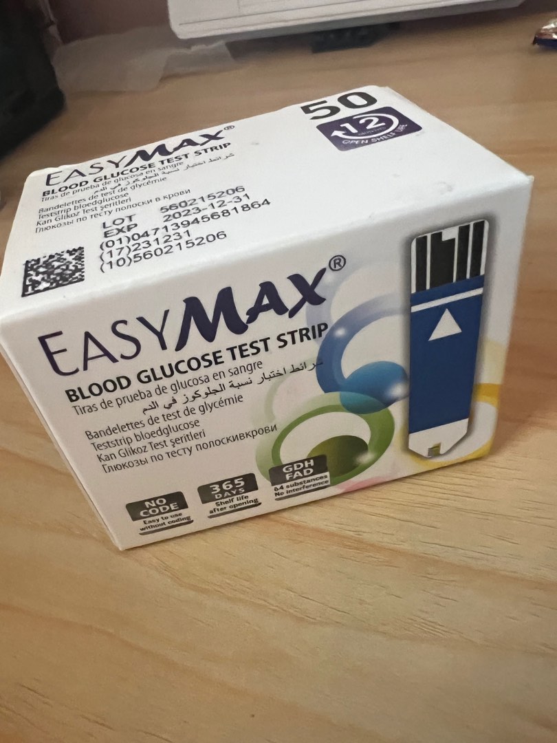 Easy Max Blood Glucose Test Strip, Health & Nutrition, Medical Supplies ...