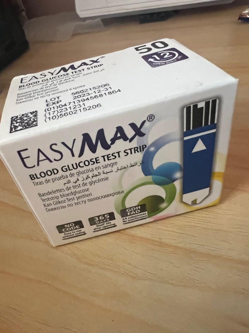 Easy Max Blood Glucose Test Strip, Health & Nutrition, Medical Supplies ...